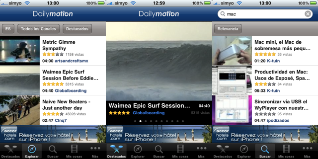 Dailymotion lanza una aplicación para el iPhone